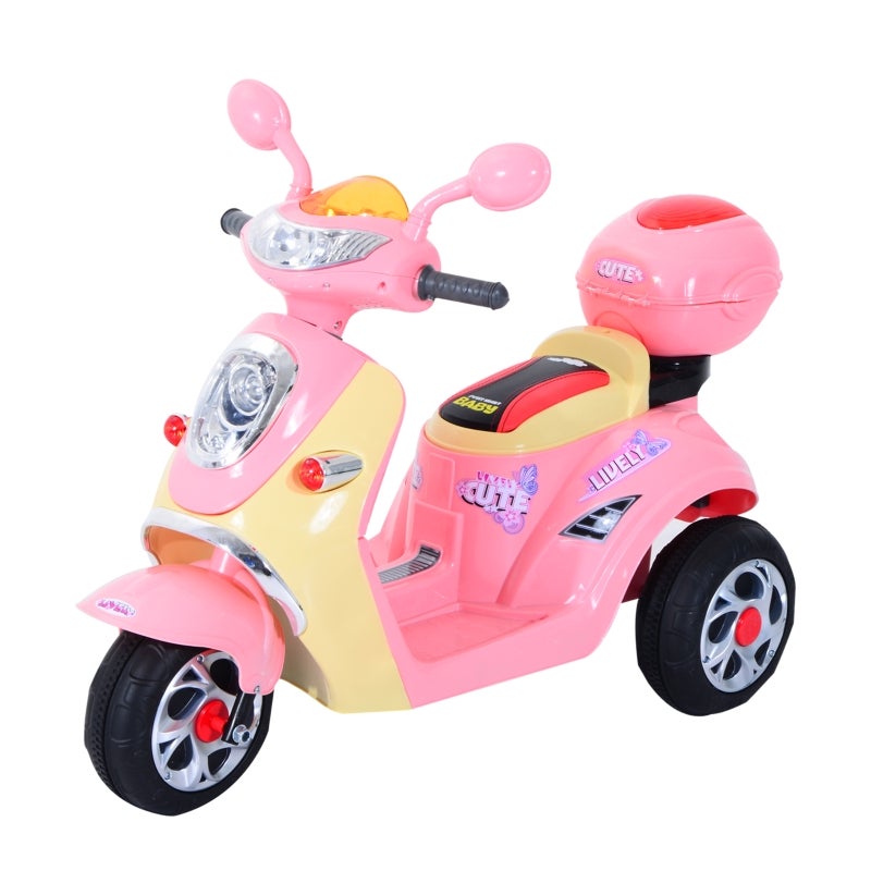 Moto électrique enfant tricycle 6V métal PP 108x51x75 cm rose jaune ...
