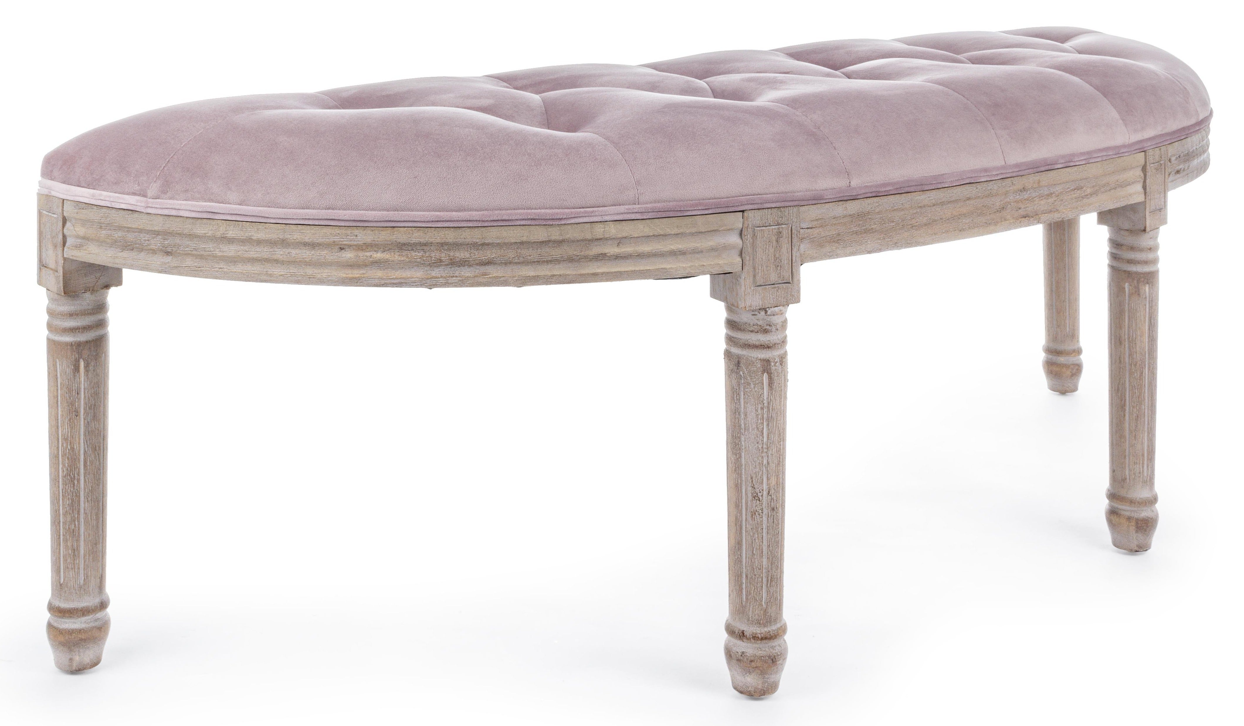 Banc en bois de bouleau et caoutchouc rose Tilda L 125cm | Leroy Merlin