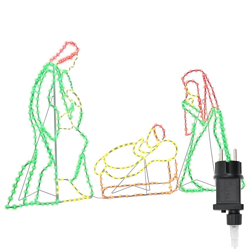 Escena Navideña Iluminada Multicolor 112 x 72 cm PVC vidaXL | Leroy Merlin