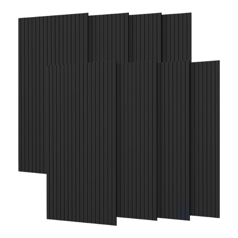 Lot de 8 Panneaux Acoustiques Muraux Bois 240x60x2,2cm - Couleur Noir ...