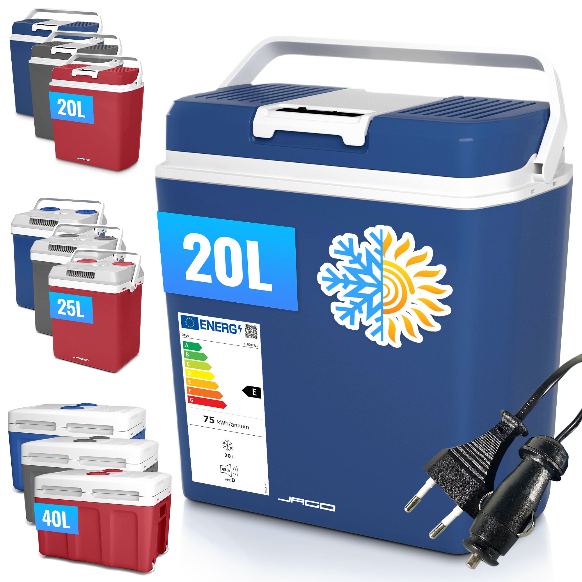 Mini nevera portátil 20 litros, rígida con asa, funciona a 12/220v ...