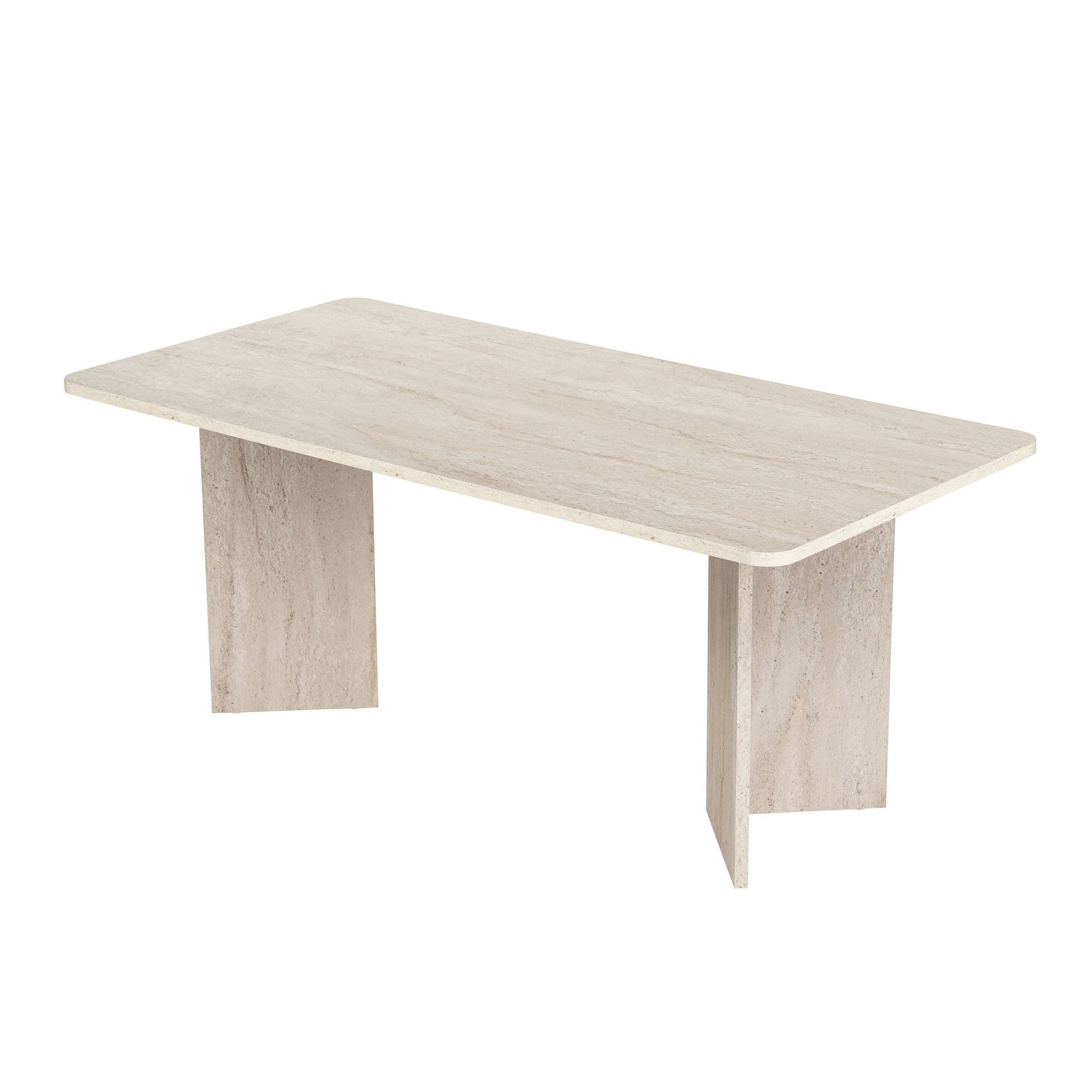 Mesa de comedor de madera "Linza" 180 x 90 x 75 cm - Travertino | Leroy ...