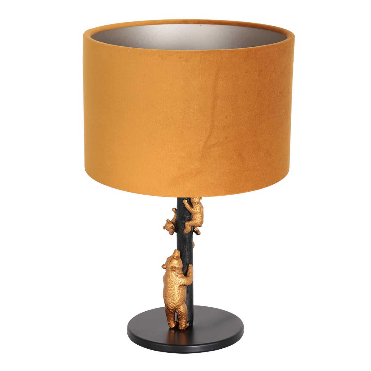 Anne Lighting - lampe de table - Animaux - noir - métal velours tissu ...