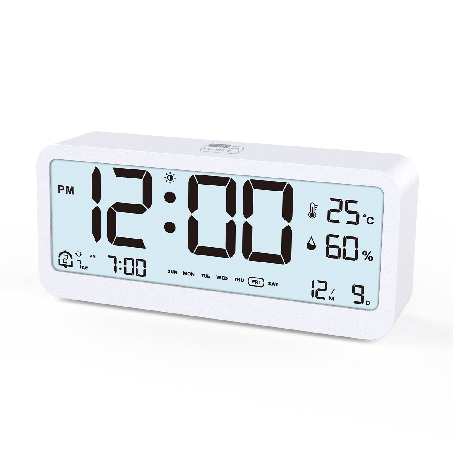 Reloj despertador con pantalla LCD, reloj digital a pilas con indicador ...