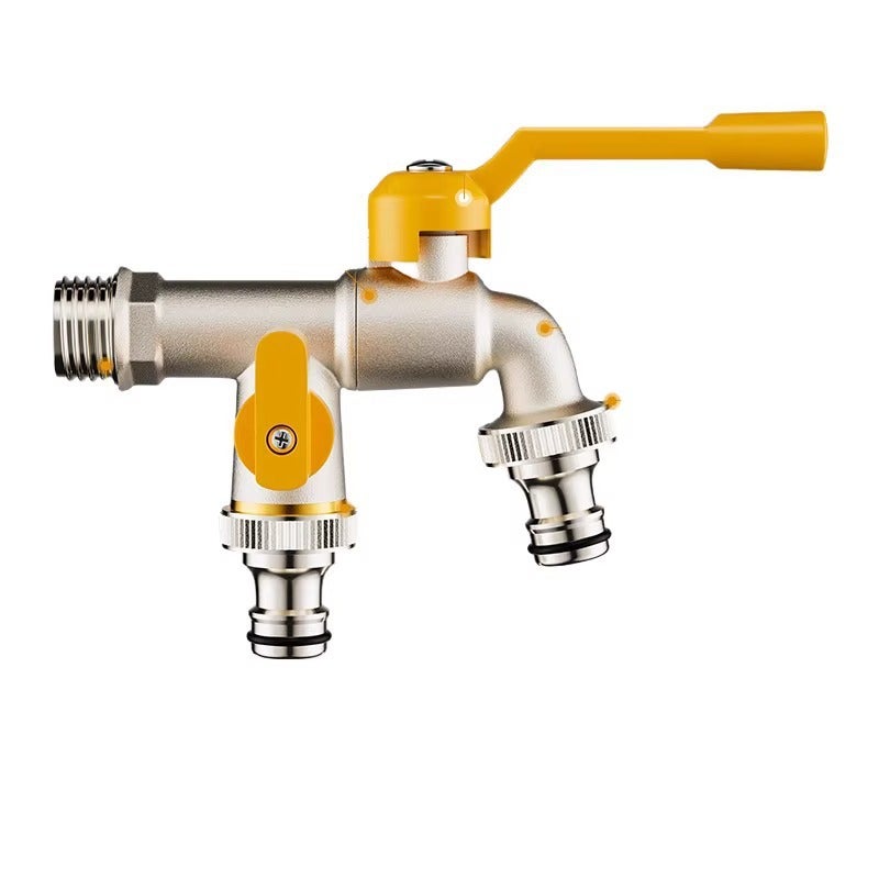 Robinet de jardin double en laiton, 1/2 " double sortie robinet de ...