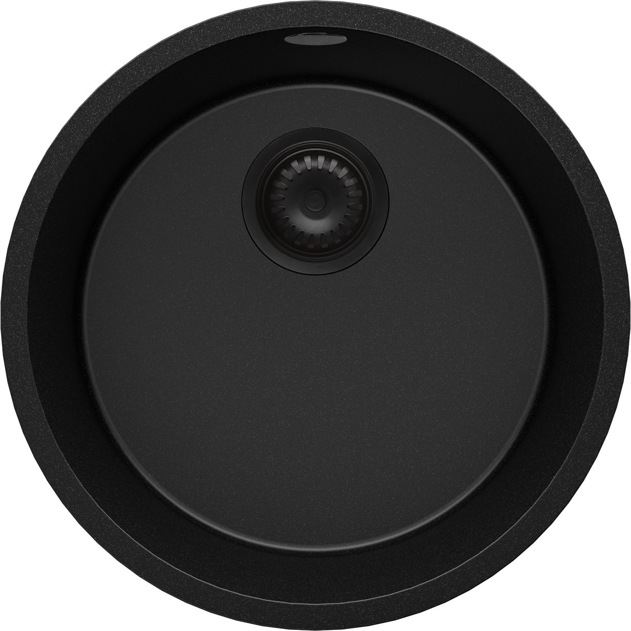 Fregadero Cocina Circular Todo Negro 46x46cm, Fregadero Granito 1 Seno ...