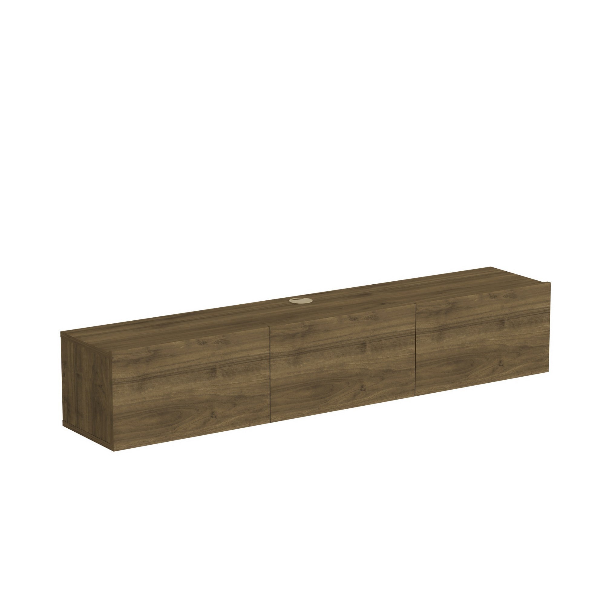 Meuble TV en bois "Denby" - 160 x 31 x 29 cm - Noyer | Leroy Merlin