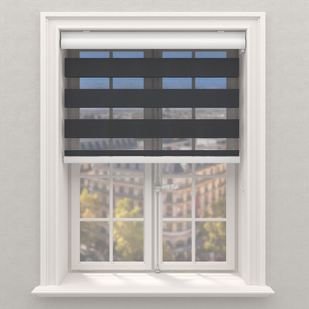 Store Enrouleur Jour Nuit à coffre, Noir, L.150 x H.175, Finition ...