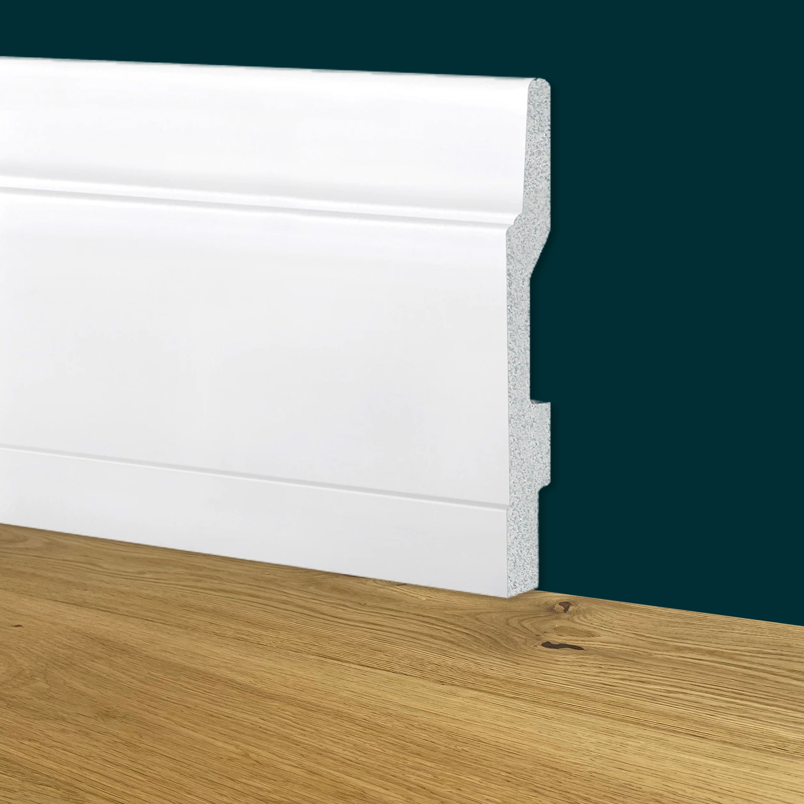 Plinthe moderne BLANCHE, modèle DUBAI, 130x15x2000mm, en POLYMÈRES ...