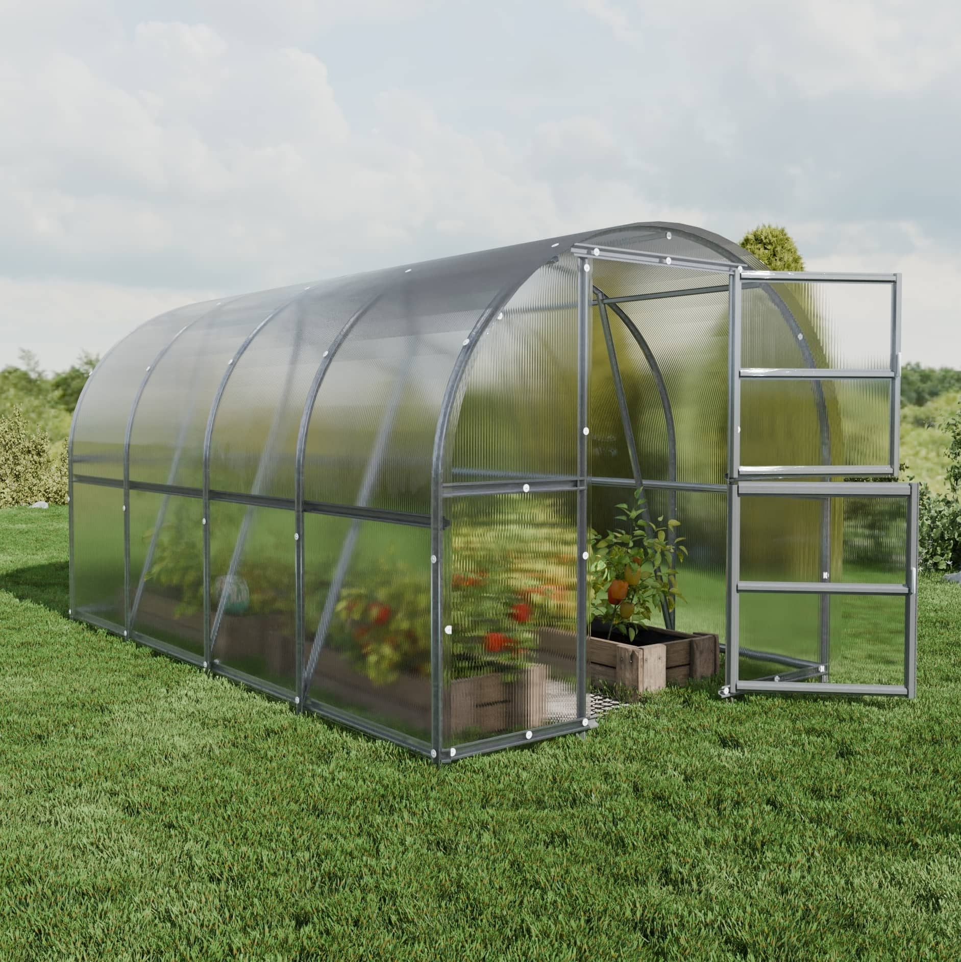 Serre de jardin KLASIKA BALTIC LT 3 x 4 m (12 m²), 6 mm avec revêtement ...