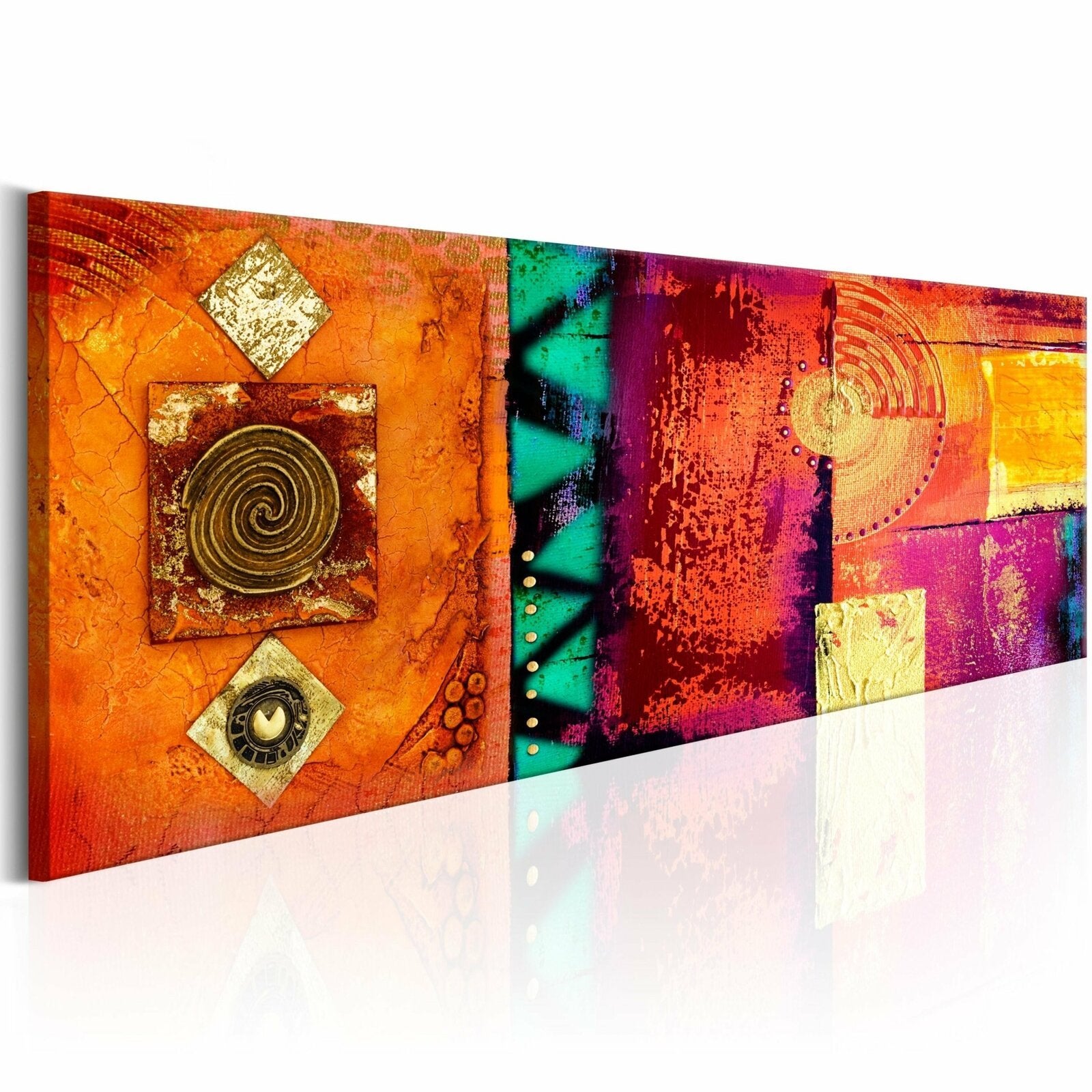 Tableau abstraction orange - 120 x 40 cm | Leroy Merlin