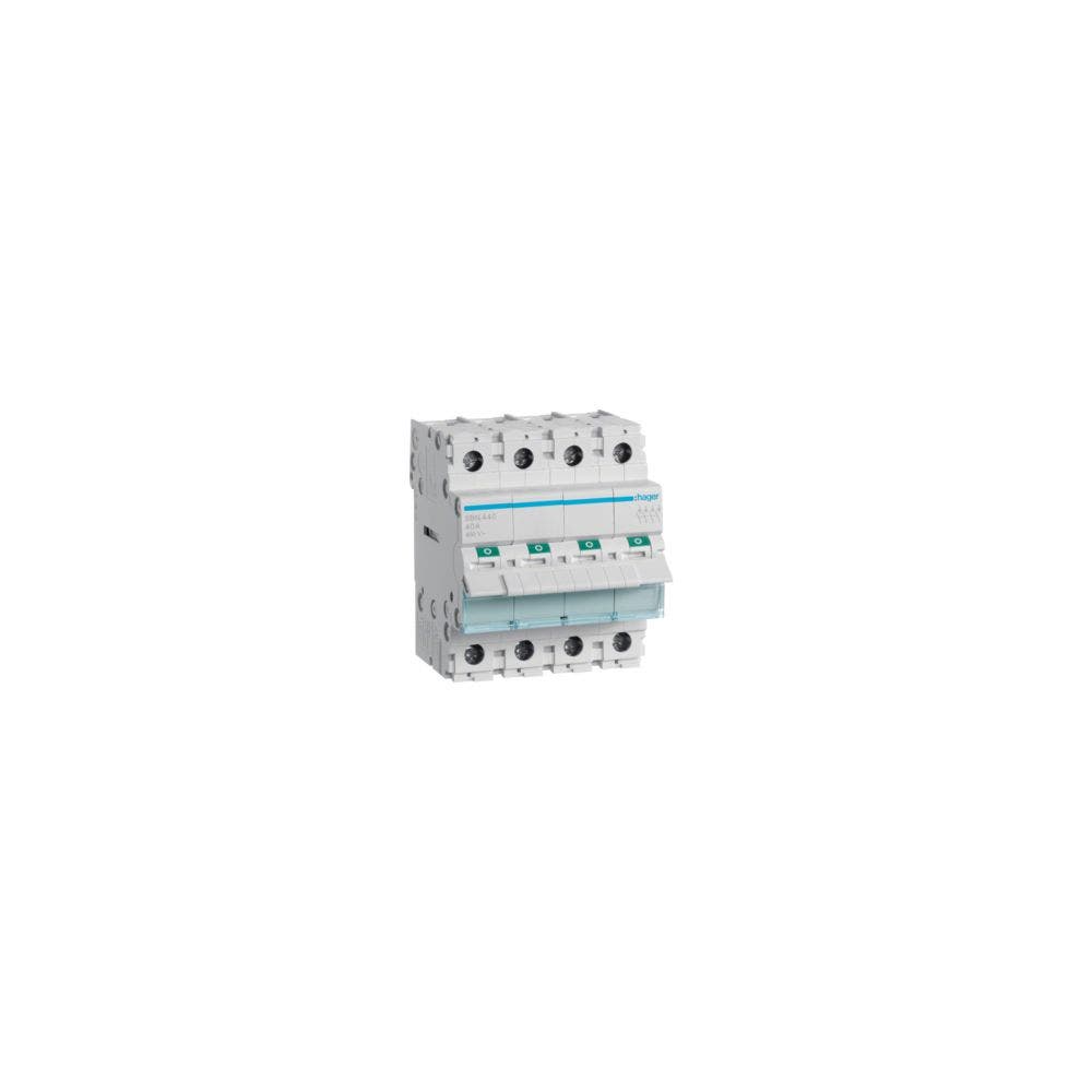 Hager - Interrupteur modulaire 4 pôles 40A - SBN440 | Bricoman