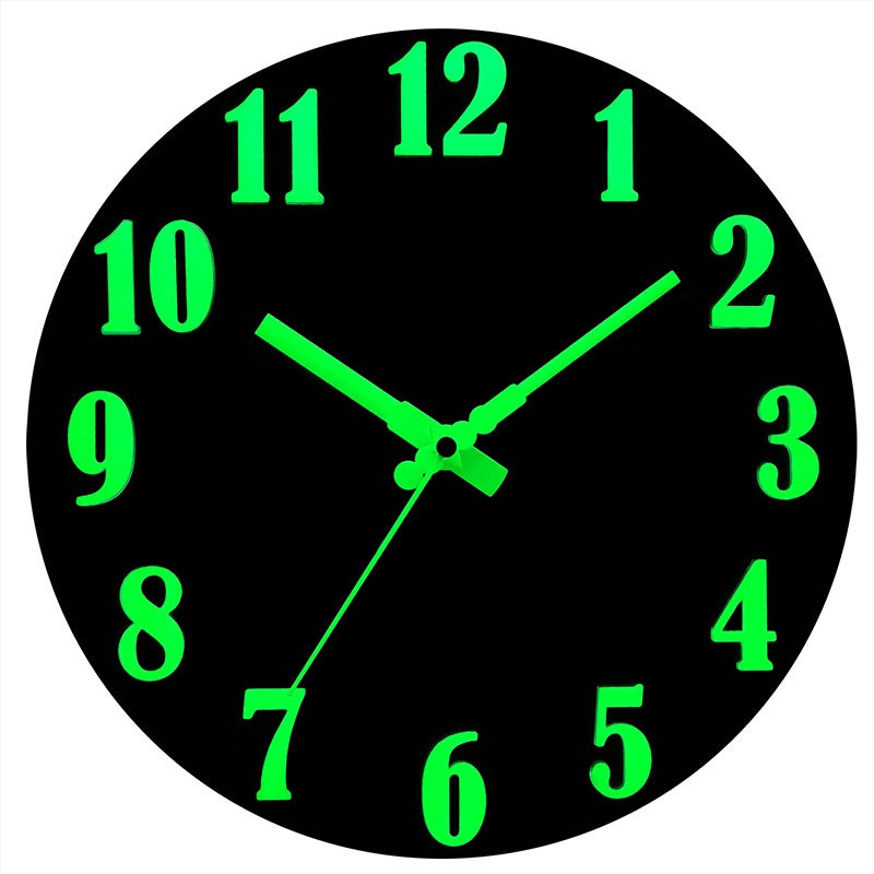 Reloj de pared luminoso de 30 cm, reloj de pared silencioso de madera a ...