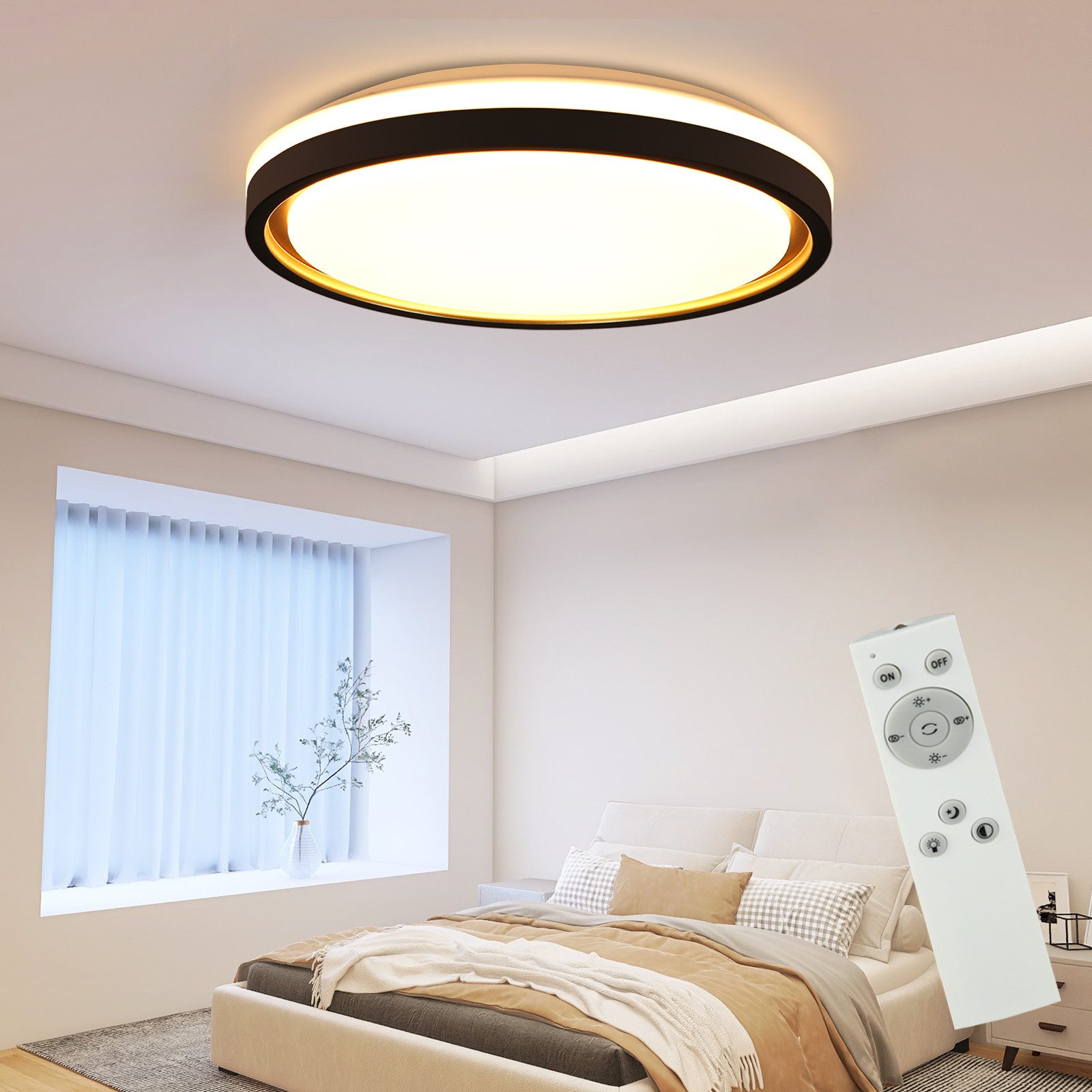 ZMH LED Ceiling Light Living Room Ø30CM Dimmable Remote Control Modern ...