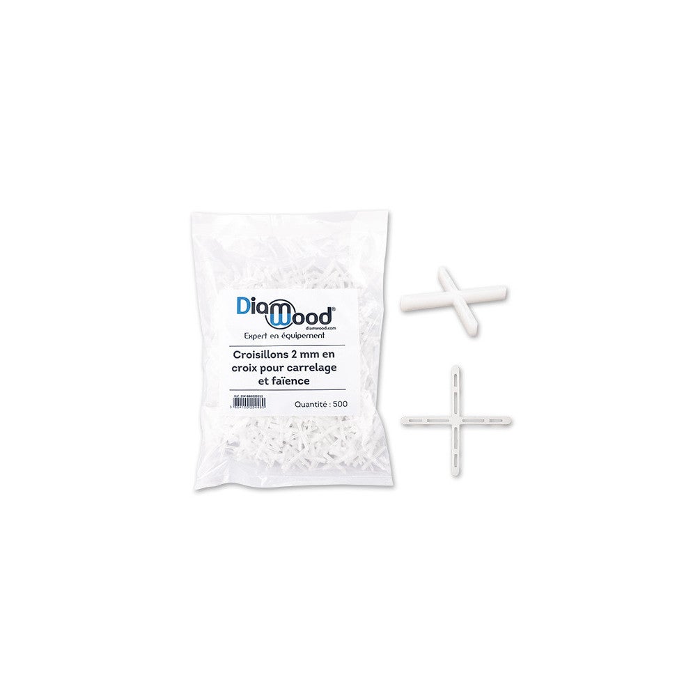 500 Croisillons 2 mm en Croix pour Carrelage et Faïence - Diamwood ...