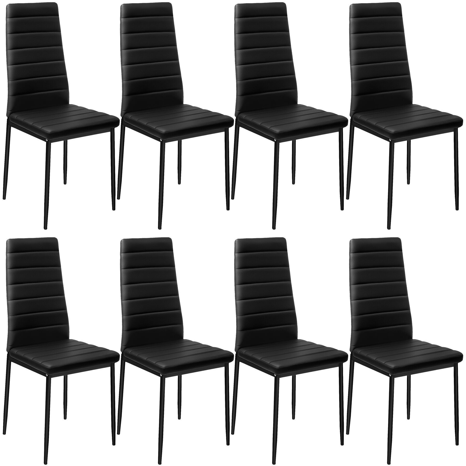 Lot de 8 chaises en cuir synthétique avec pieds en acier 45 x 48 x 98,5 cm TECTAKE | Leroy Merlin