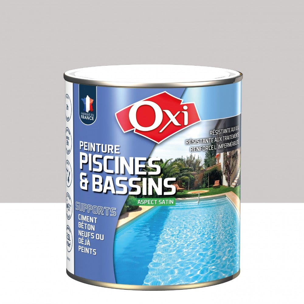 Pintura para piscinas y estanques de exterior OXYTOL, gris, 2,5 L ...