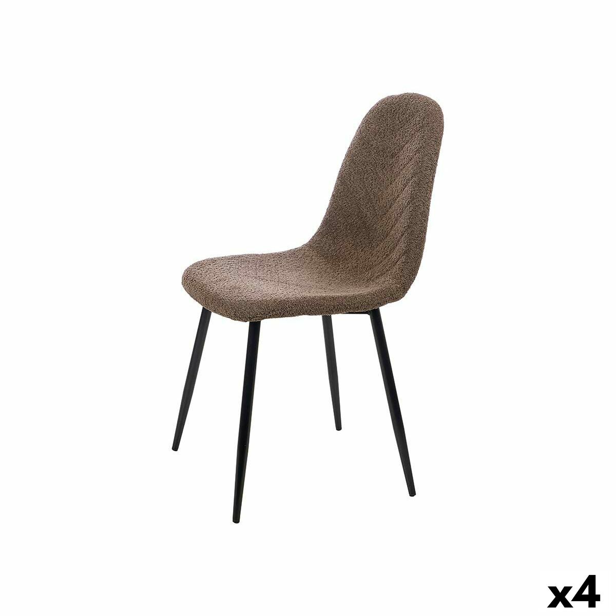 Chaise Marron Tissu Molletonné 45 x 89 x 53 cm (4 Unités) | Leroy Merlin