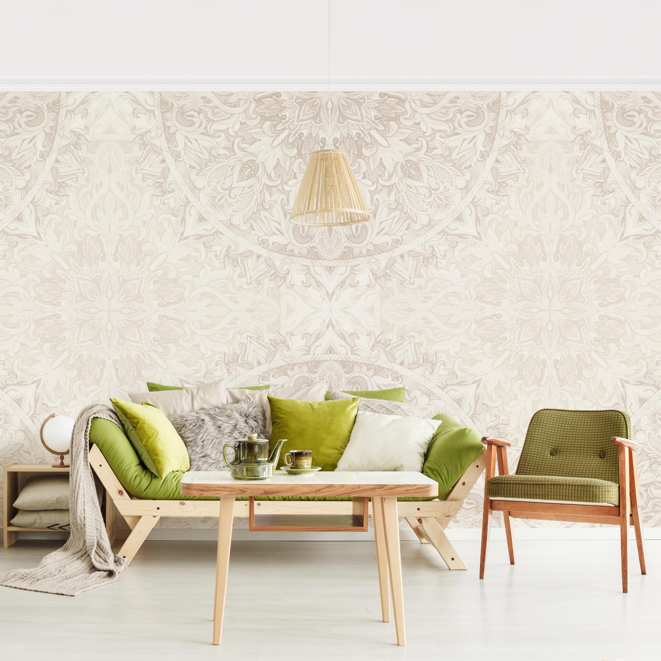 Carta da parati disegni mandala zen acquerello 217 - soggiorno cucina ...