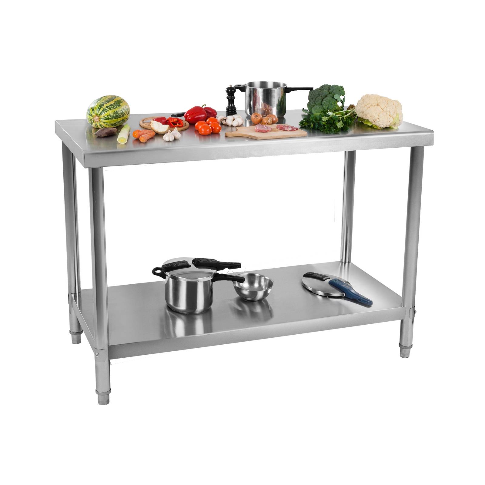 Tavolo Inox Da Lavoro Da Cucina Acciaio Inossidabile 100 x 60 cm ...
