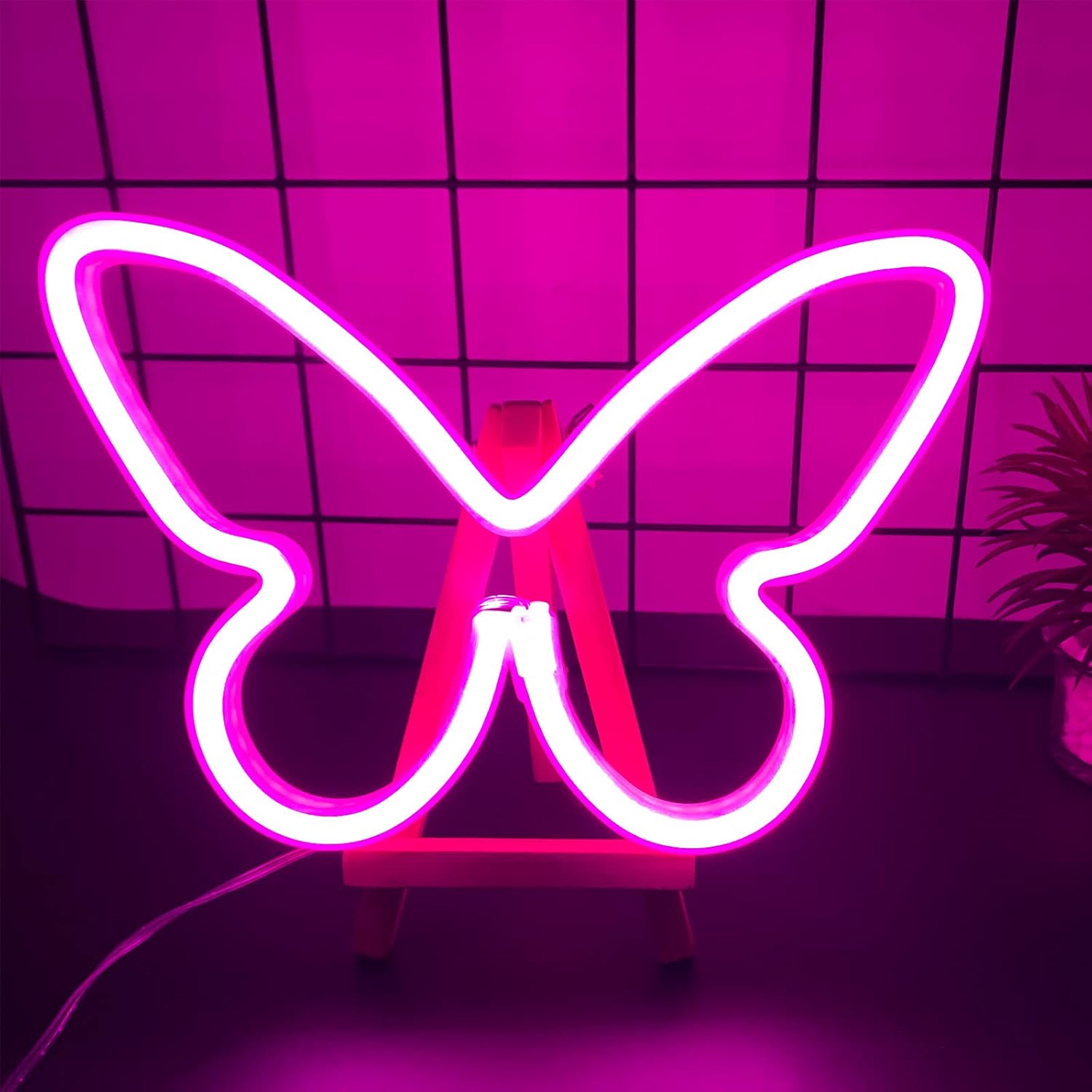 Pink Butterfly Neon Butterfly Butterfly Enseignes Au Néon USB ...
