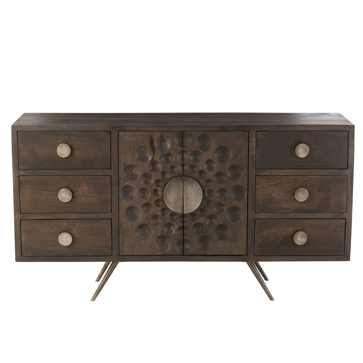 Buffet etnico 2 porte 6 cassetti in legno di mango L150cm | Leroy Merlin