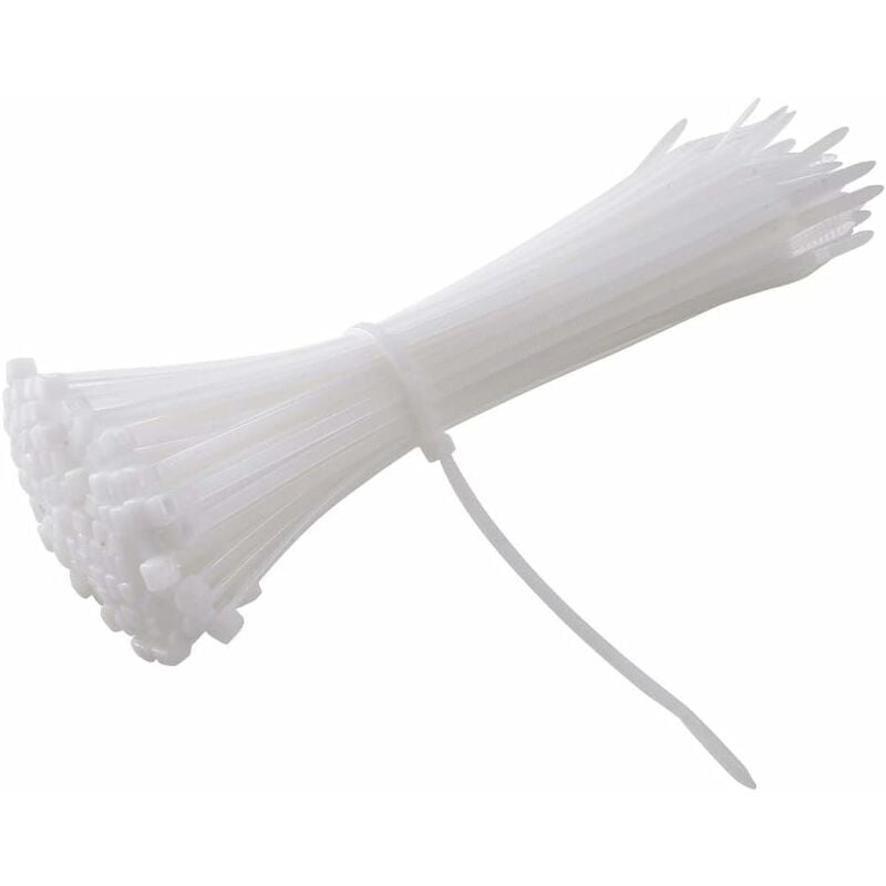 Collier de Serrage Réutilisable Plastique, 200 mm x 3,6 mm, Attache ...