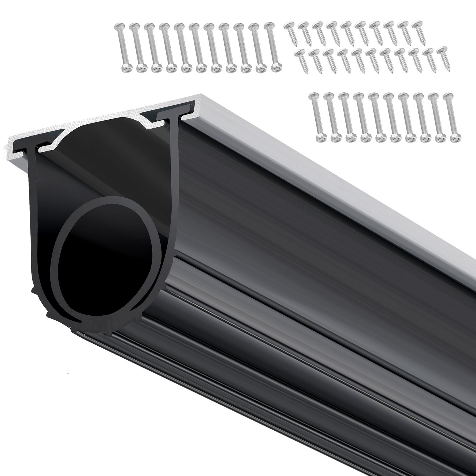 SucceBuy Guarnizioni porta garage gomma nera Forma a U + guarnizione o ...