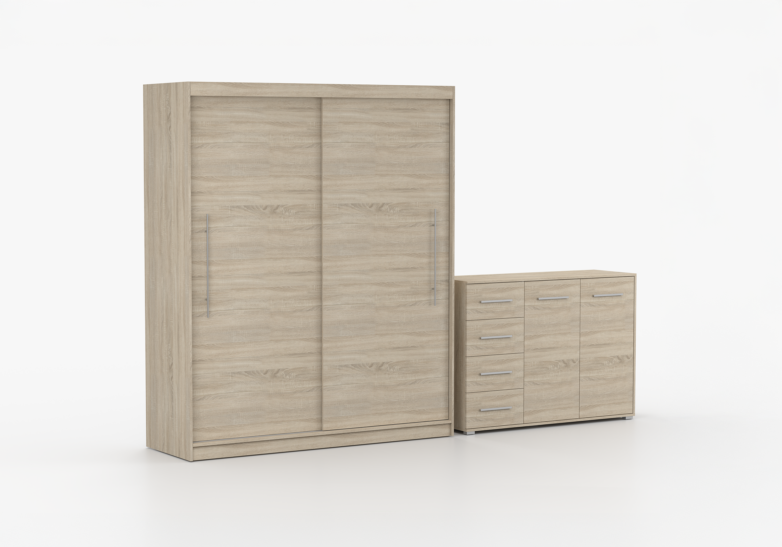 Ensemble armoire Miralys avec commode Ilario - Chêne | Leroy Merlin