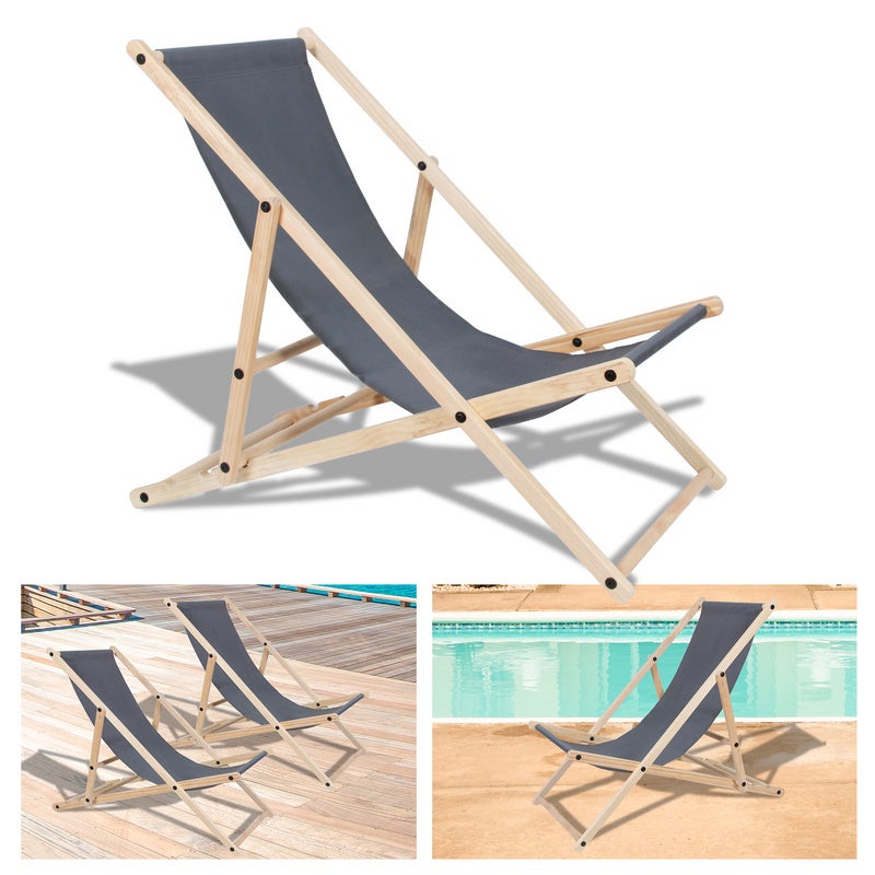 Chaise Longue Pliable Bois Chaise Longue de Jardin Pliable Bois Gris | Leroy Merlin