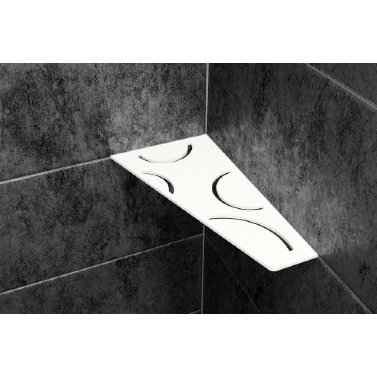 Tablette d'angle mural SHELF-S3 CURVE Blanc Mat | Bricoman