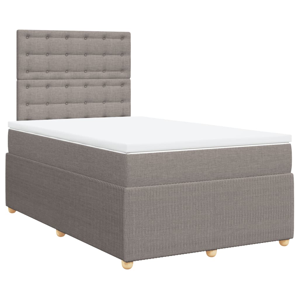 Lit boxspring avec matelas en tissu gris taupe 120x190 cm | Leroy Merlin