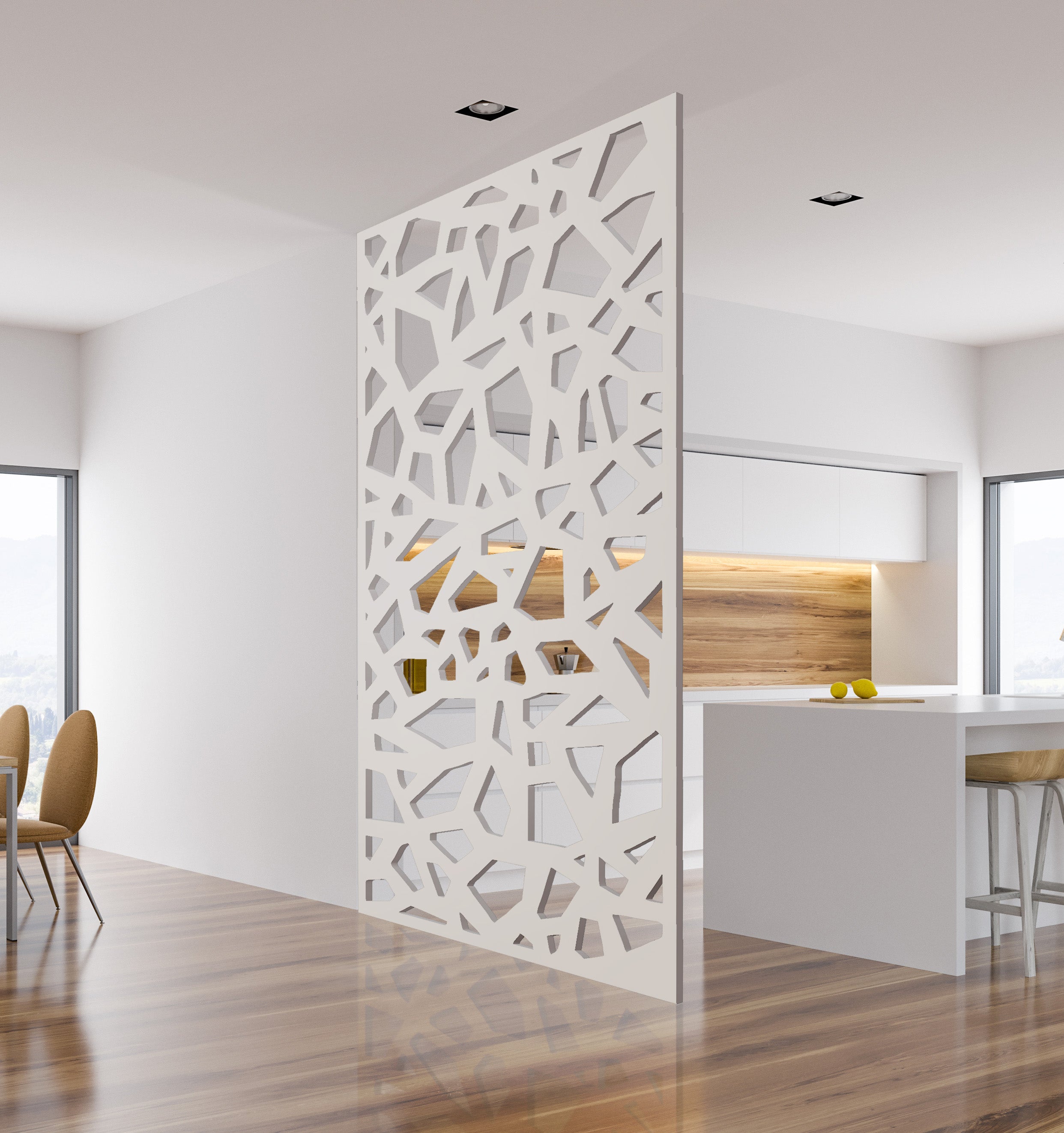 Claustra décoratif mural Keops en PVC blanc - Largeur 80 cm x Hauteur ...