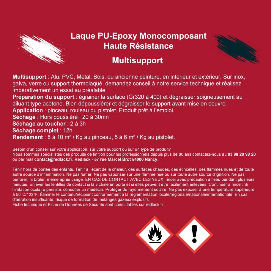 Redlack Peinture RAL 9007 Mat multisupport 1L | Leroy Merlin