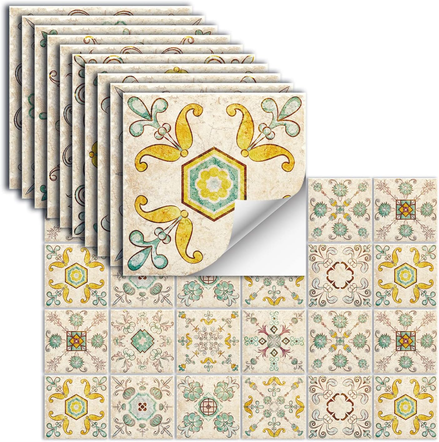 24 Pièces Stickers Carrelage Auto-AdhéSif Vinyle ÉTanche Stickers ...