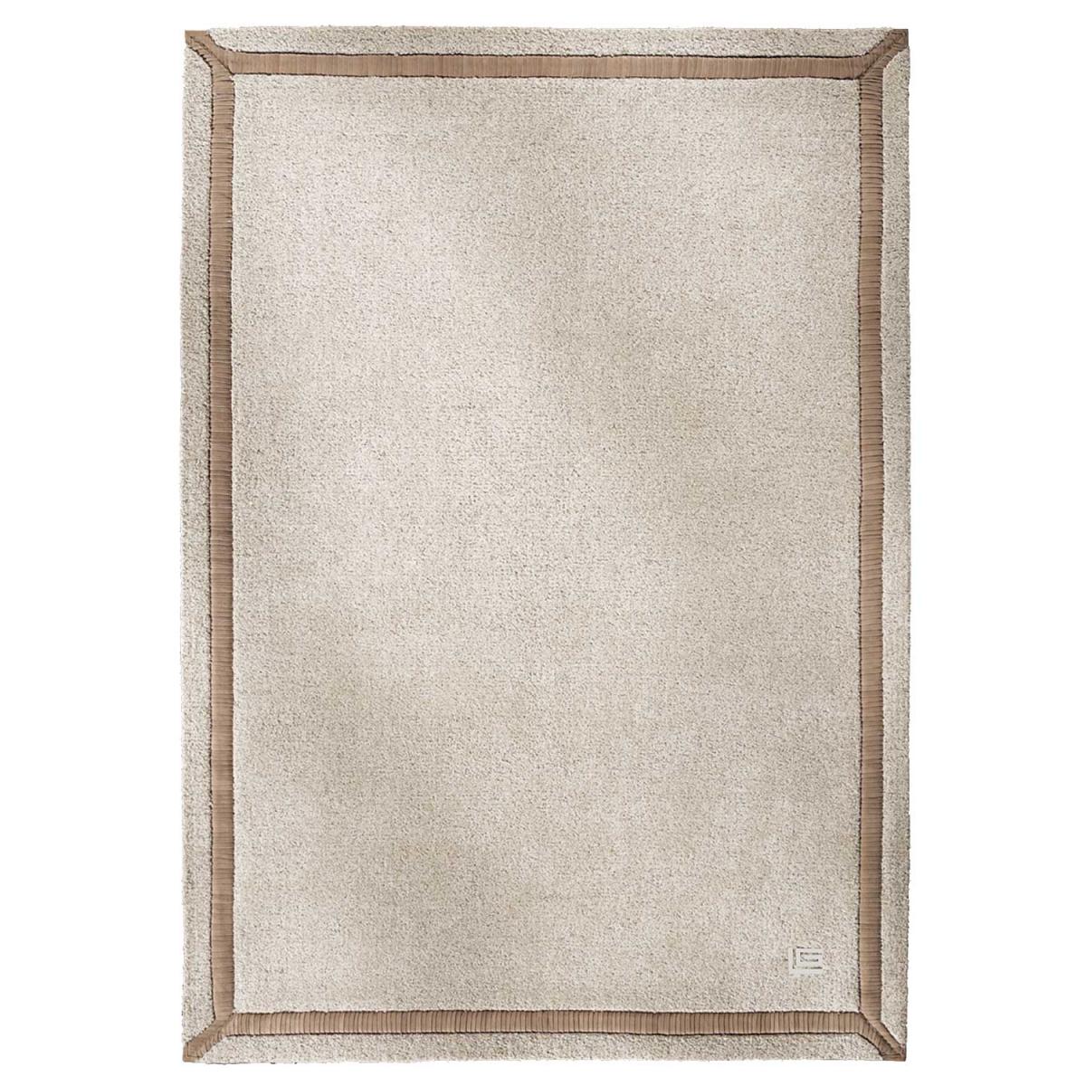 Tapis salon 160x230 fait main en viscose gris rectangle ABRA SAND ...