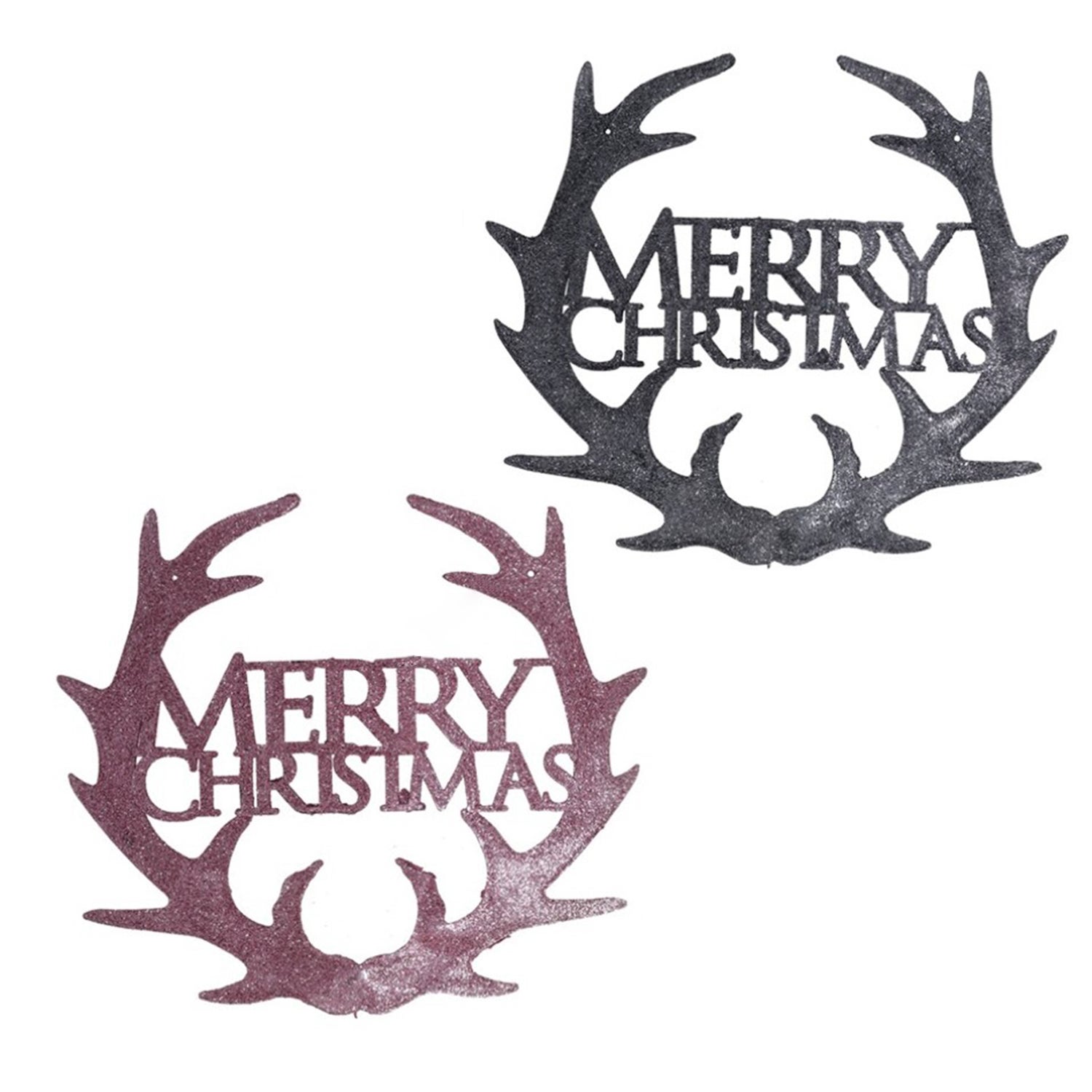 Pack de dos carteles cuernos de reno. 32x0,2x28 Cm. Color: Multicolor ...