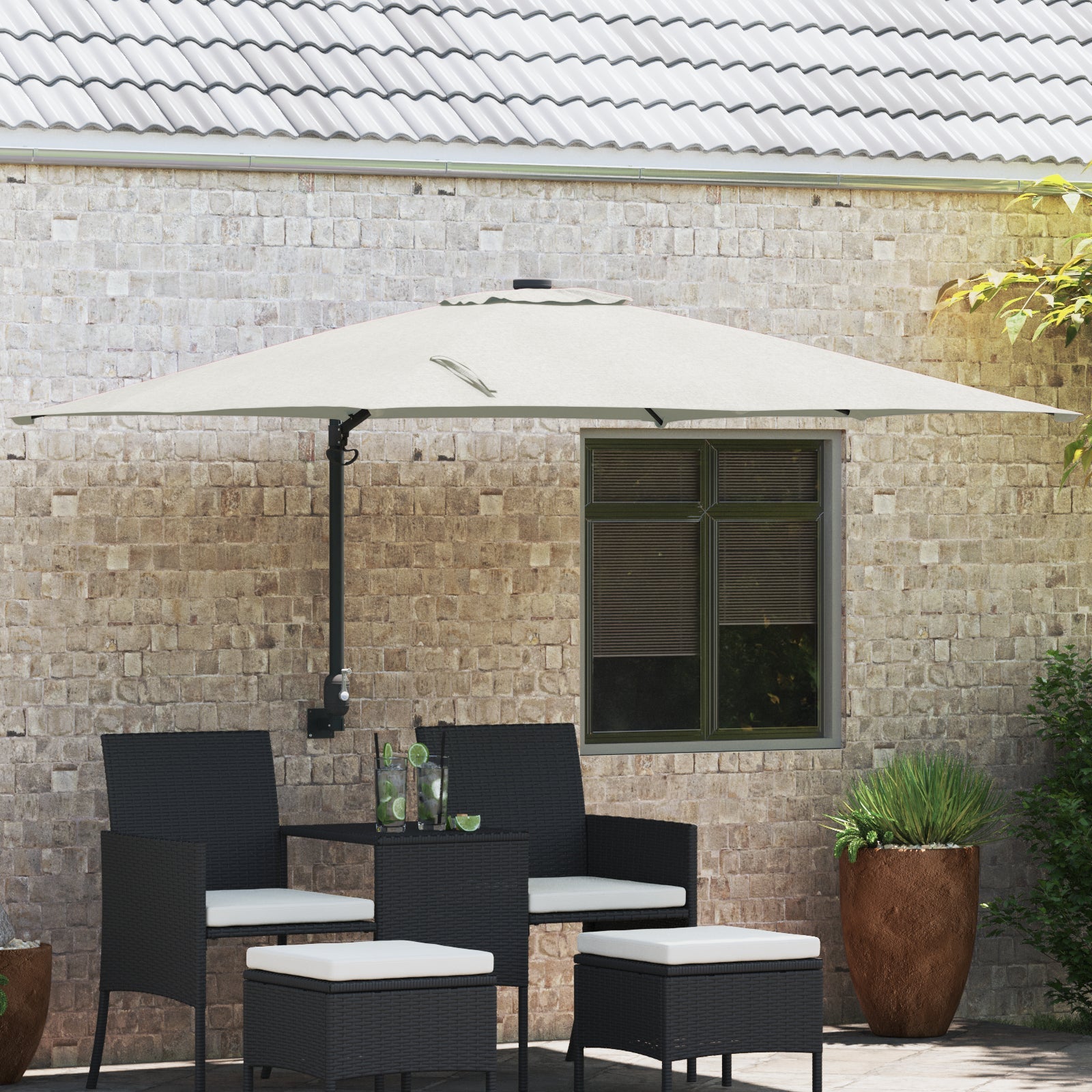 Parasol de jardin Sable 248,5 x 247,5 x 160 cm vidaXL | Leroy Merlin