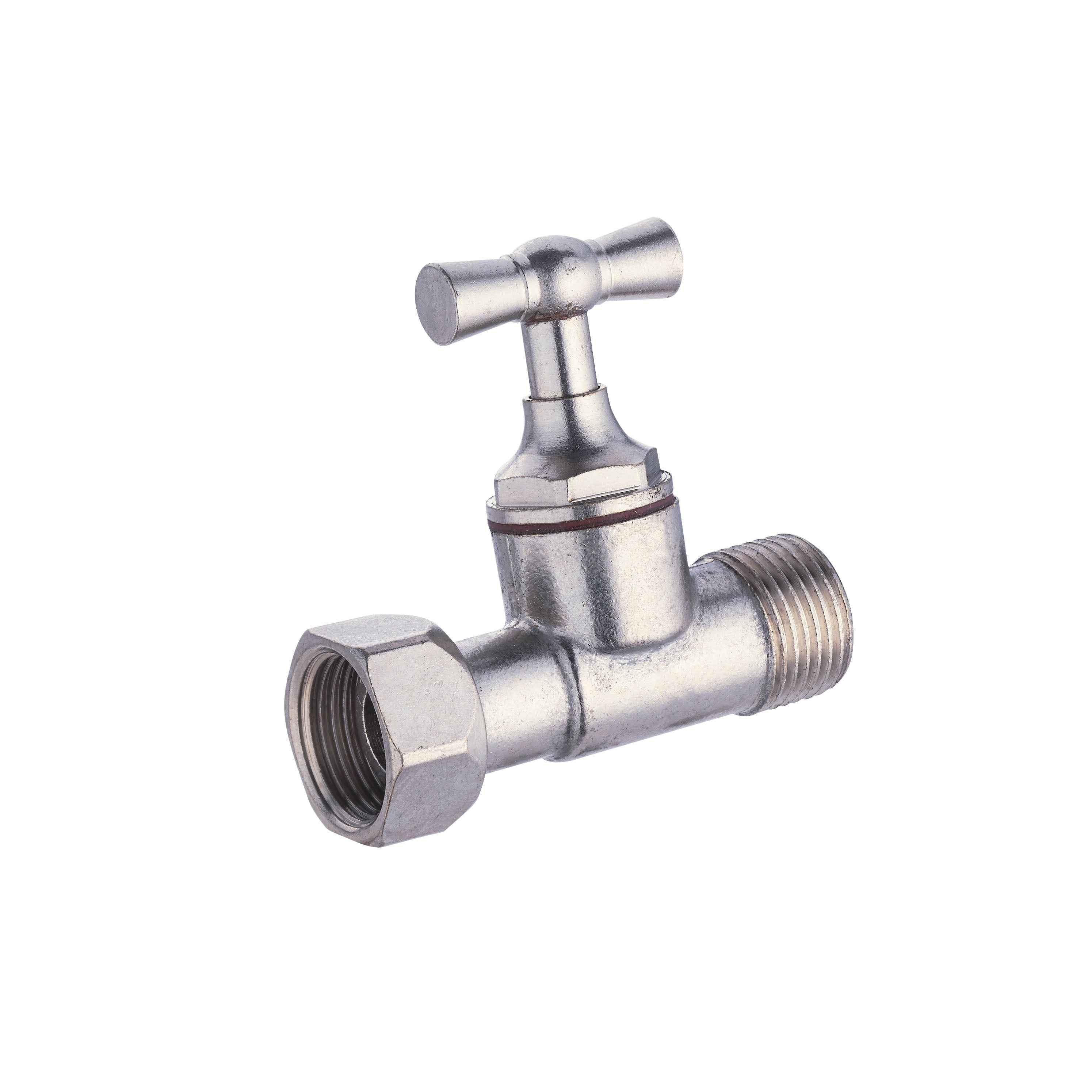 Robinet WC Droit Laiton Nickelé Mâle Femelle Ecrou Tournant 12x17 (3/8 ...
