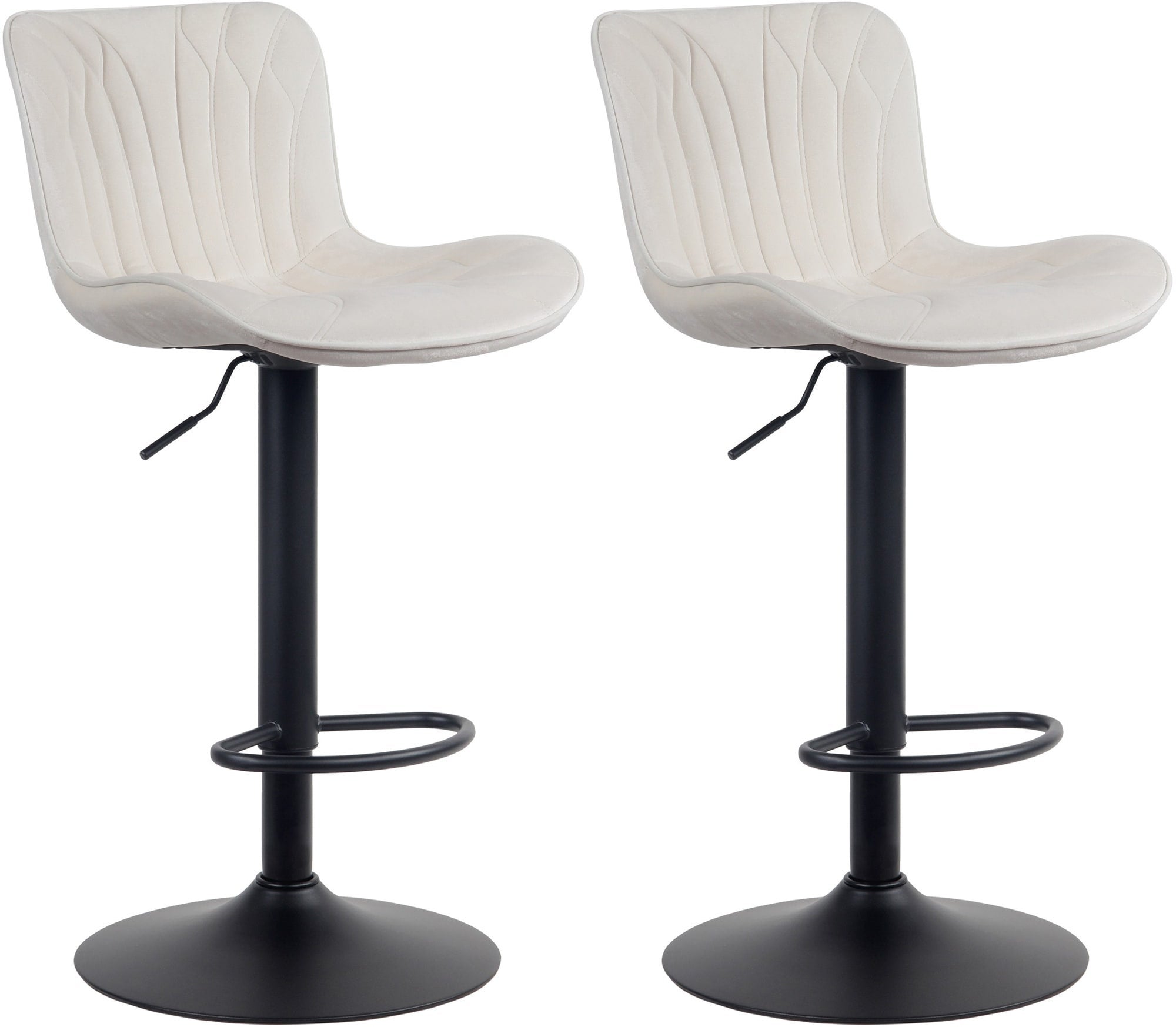 Conjunto de 2 taburetes de bar/tronas con costuras decorativas en tela ...