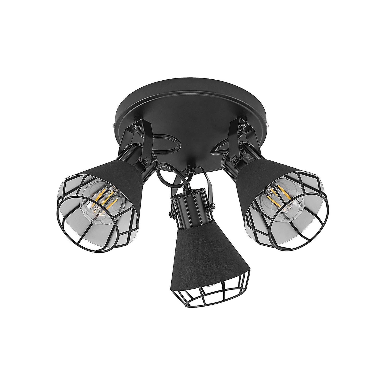 Lindby Yusei foco, 3 luces, redondo, foco empotrado, lámpara de techo ...