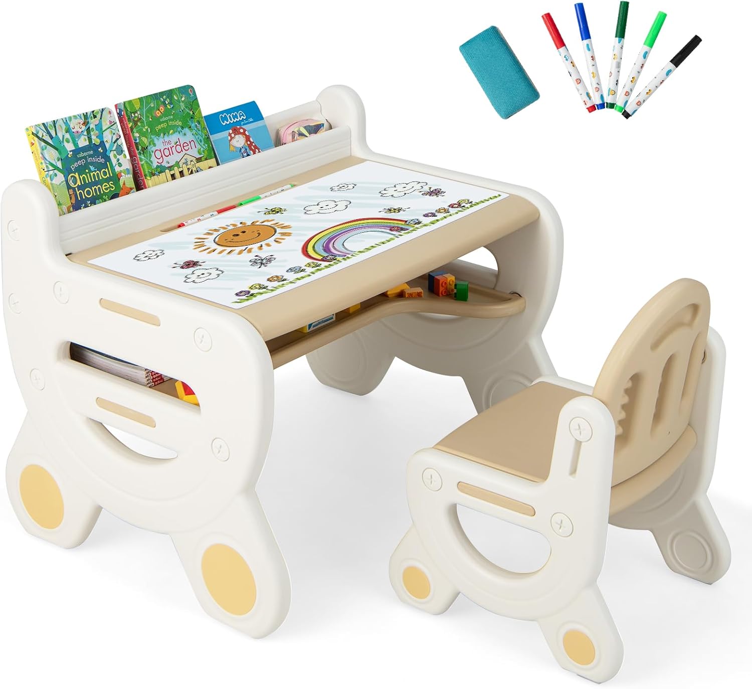 Ensemble Table et Chaise Enfants avec Plateau Effaçable, Stylos ...