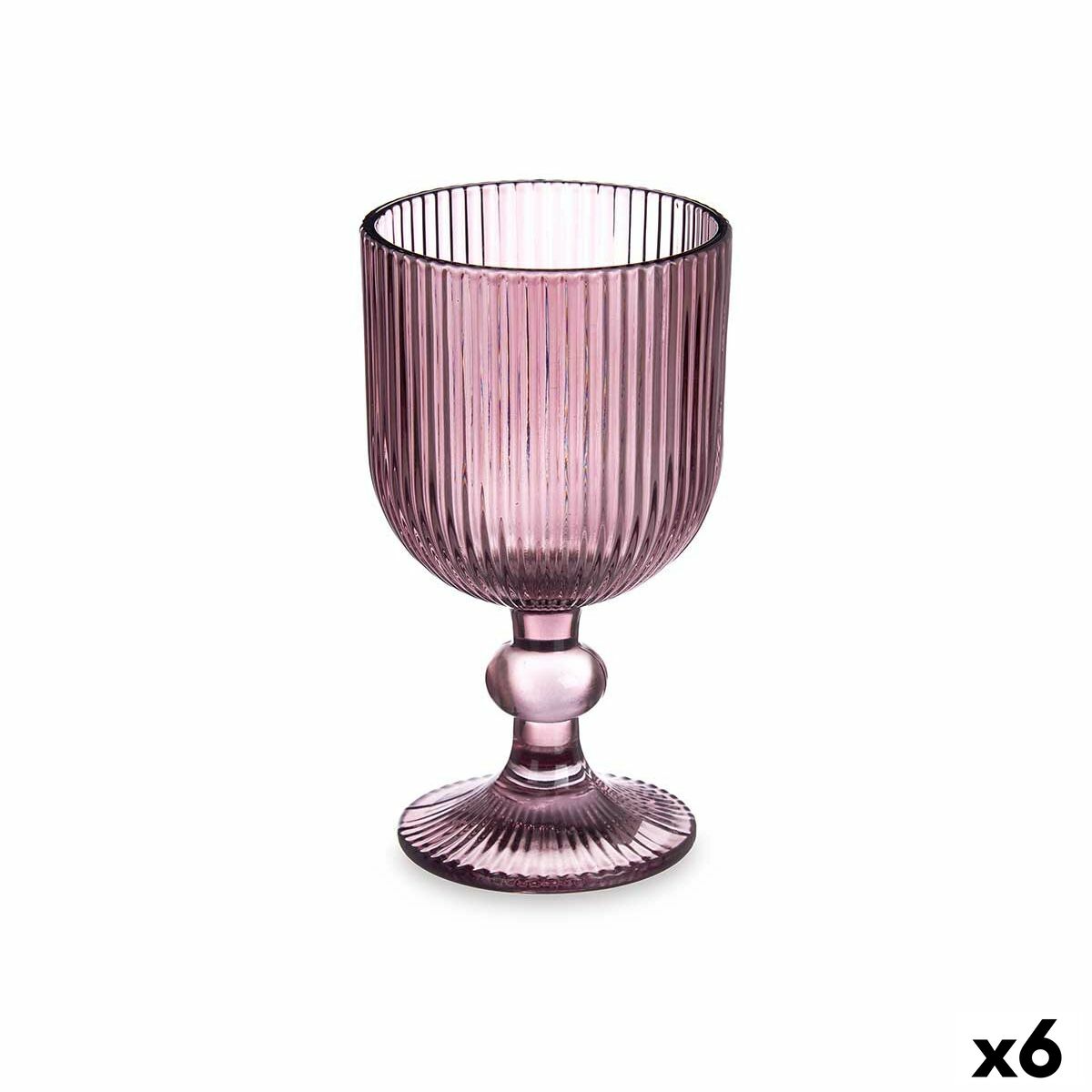 Copa de vino Rayas Rosa Vidrio 260 ml (6 Unidades) | Leroy Merlin
