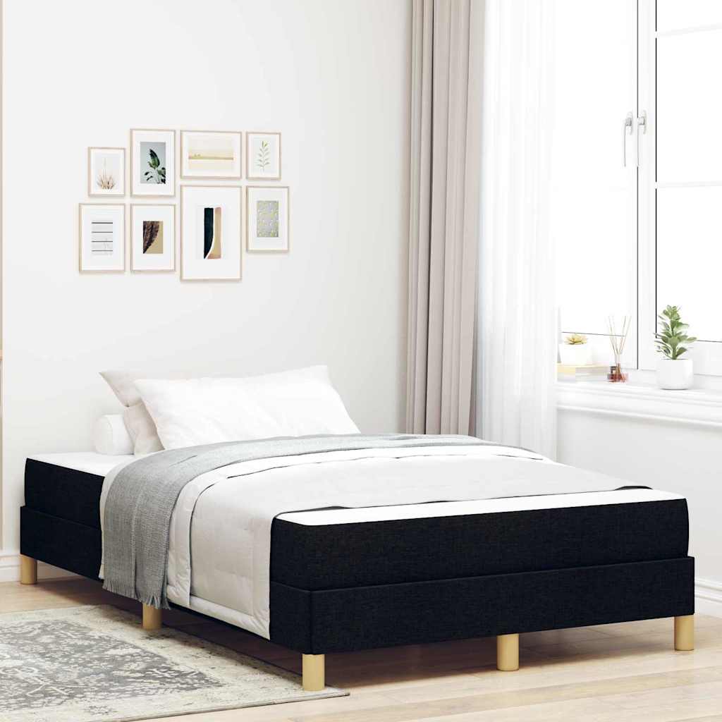 Lit à ressorts avec matelas Noir 120 x 190 cm tissu | Leroy Merlin