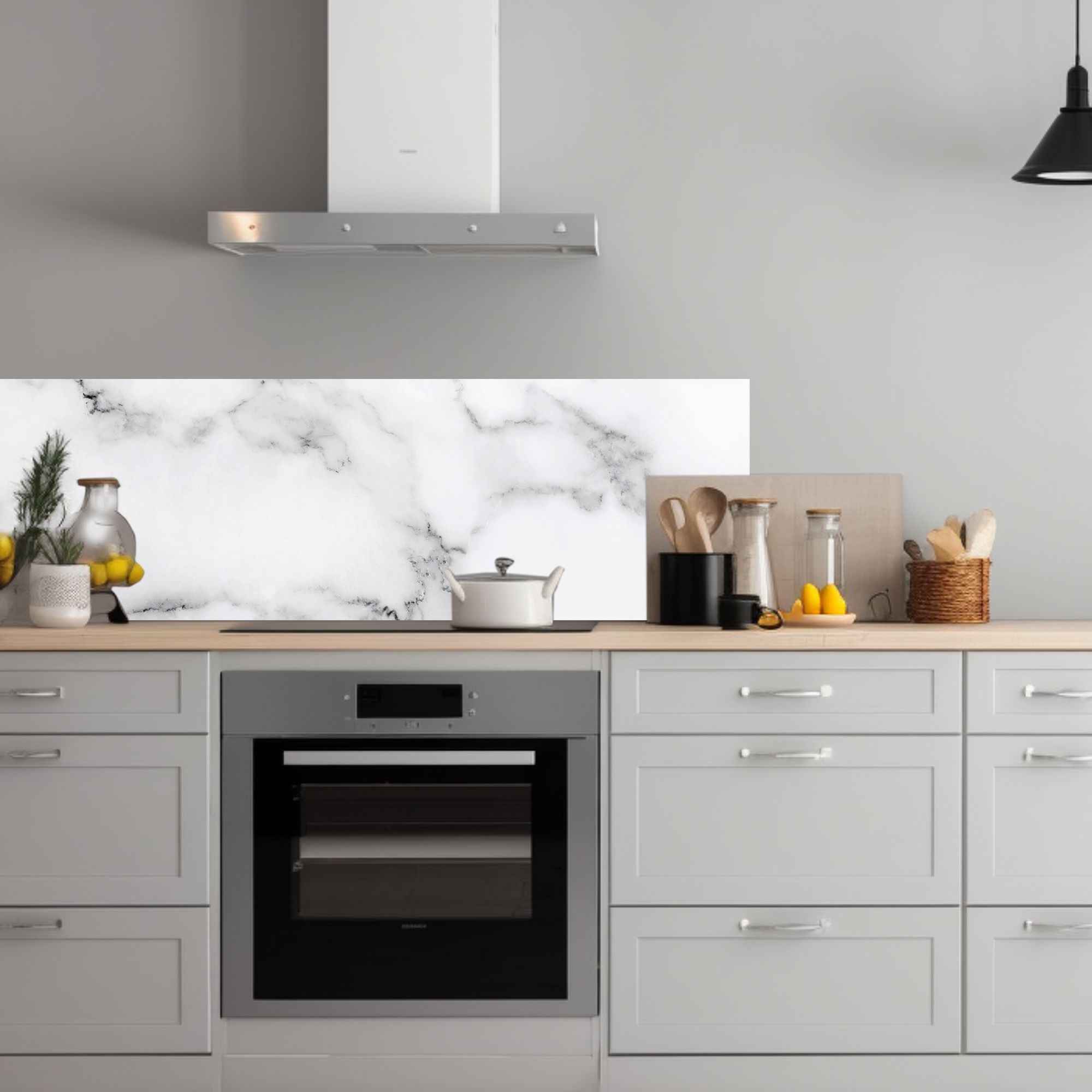 Lupia Pannello Paraschizzi Schienale Cucina MARMO WHITE, in Alluminio ...