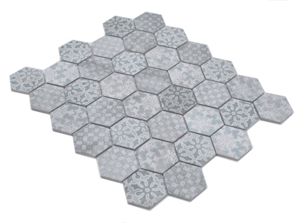 CURIO mosaïque hexagonale en céramique bleue aspect mat | Leroy Merlin