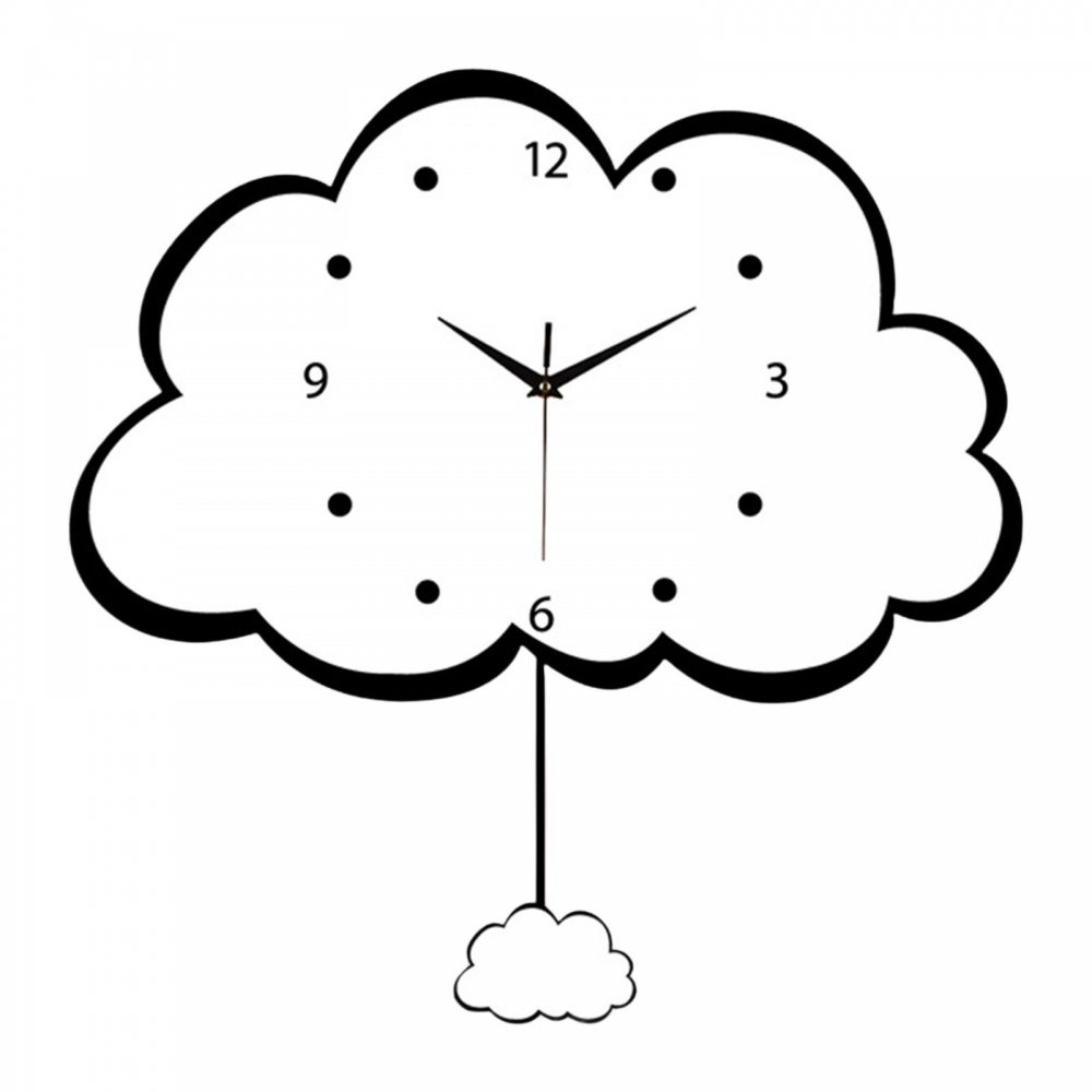 Reloj de pared con columpio de nube blanca, reloj despertador creativo ...