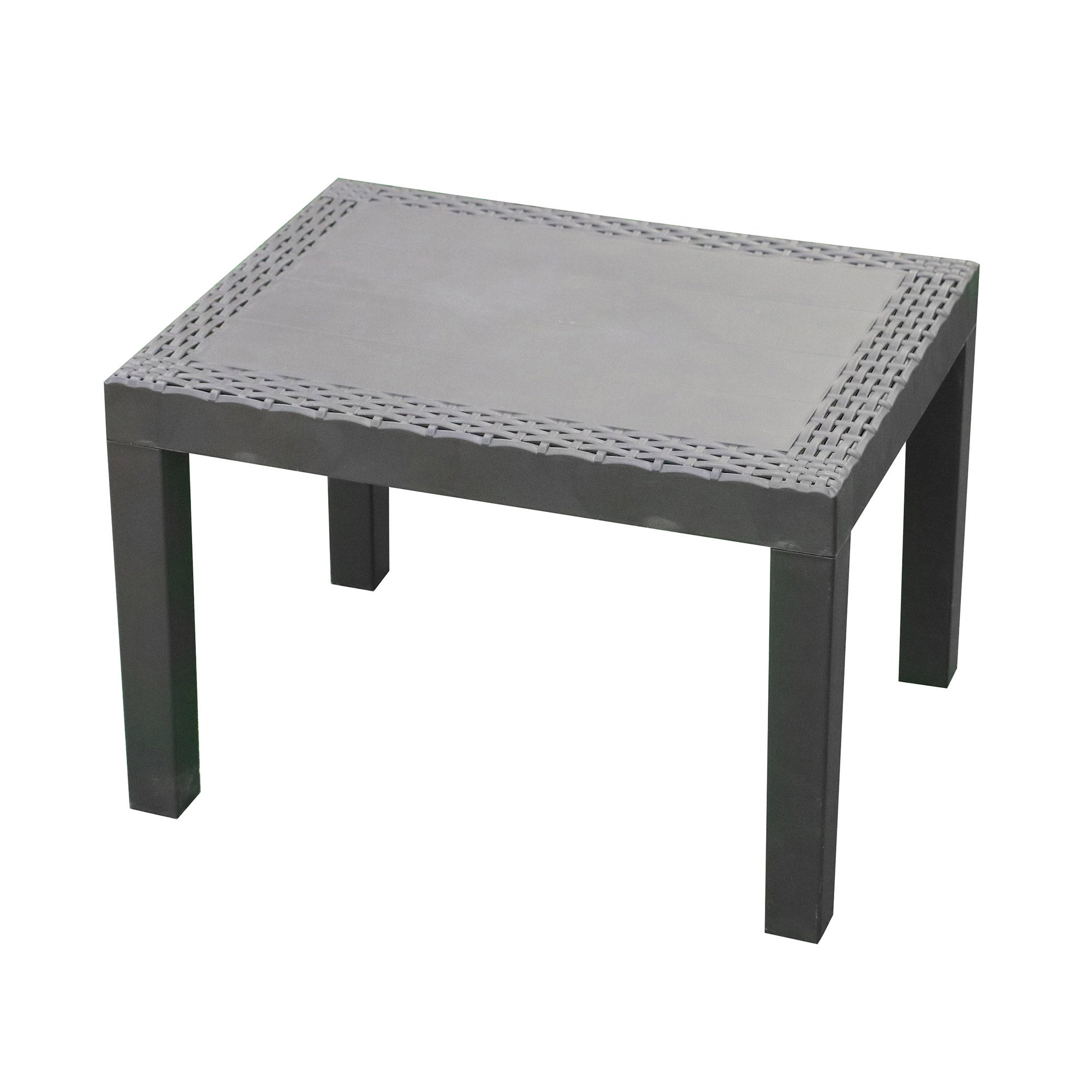 Table basse jardin effet rotin 59x46x40cm anthracite | Leroy Merlin
