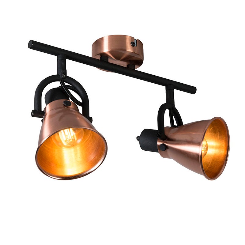 Foco de techo clásico cobre 2-luces orientable - Jos | Leroy Merlin