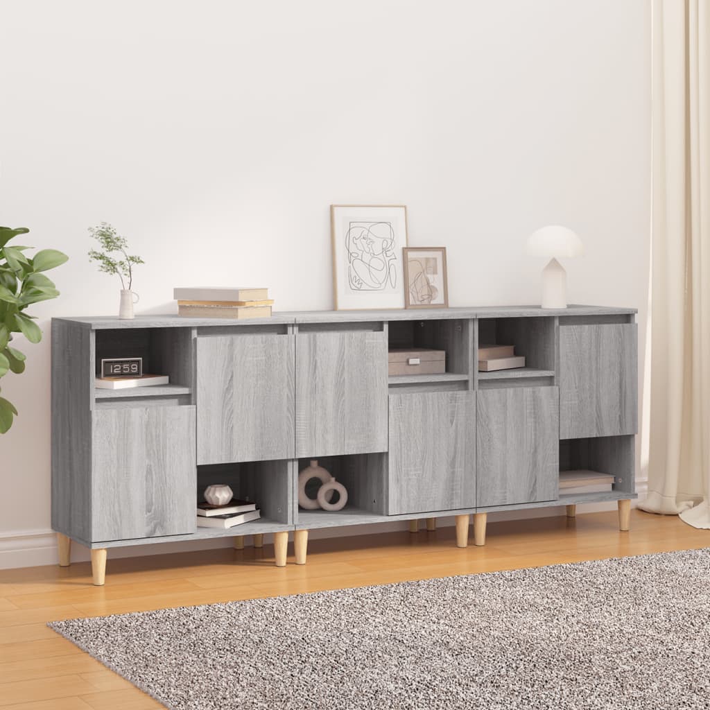 Maison Exclusive - Buffets 3 pcs sonoma gris 60x35x70 cm bois d'ingénierie | Leroy Merlin